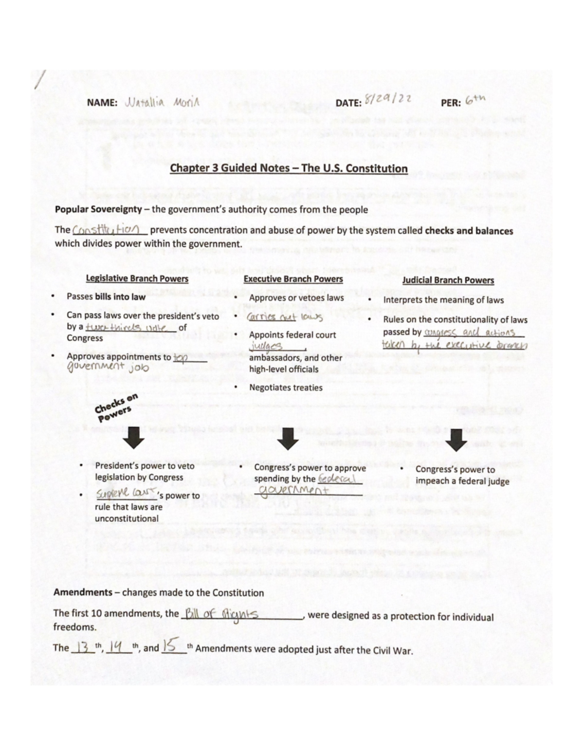 Chapter 3 Guided Notes - The U.S. Constitution - Studocu