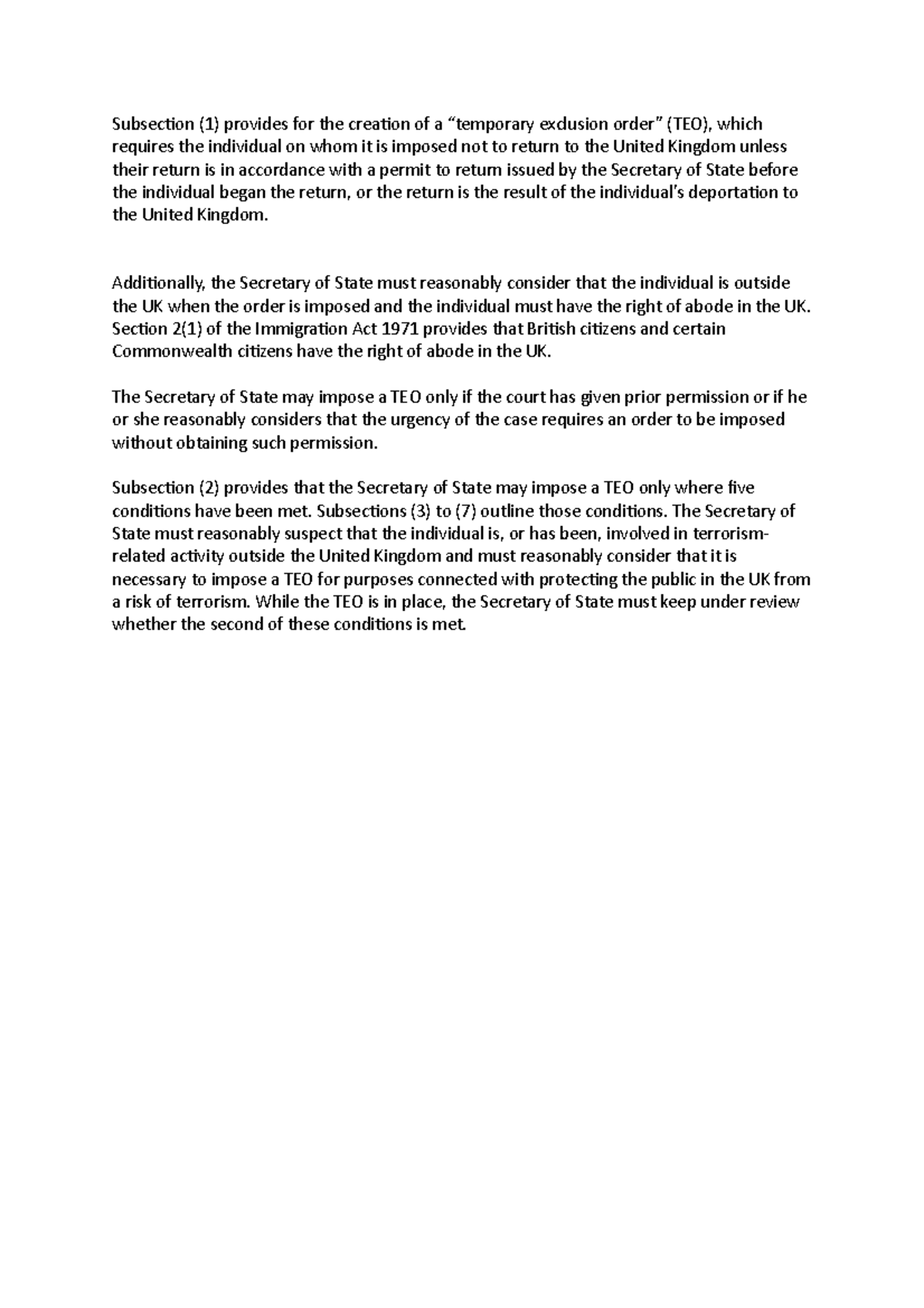 Subsection - notes - Subsection (1) provides for the creation of a ...