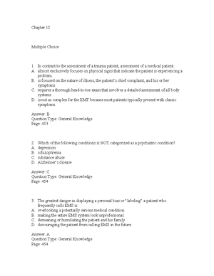 Chapter 04 - questions - Chapter 4 Multiple Choice Ethnocentrism is defined as: A. understanding ...