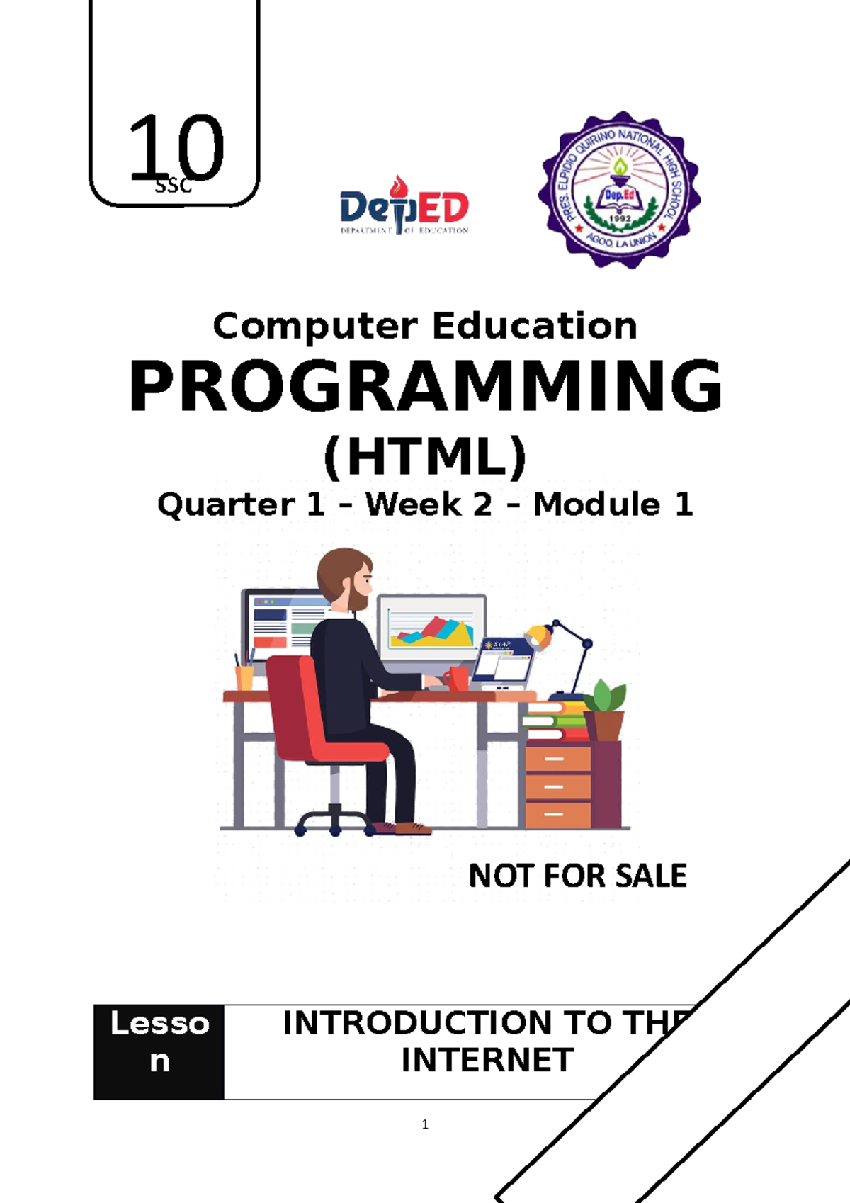 Understanding Web Pages - Computer Education PROGRAMMING (HTML) Quarter 1 – Week 2 – Module 1 ...