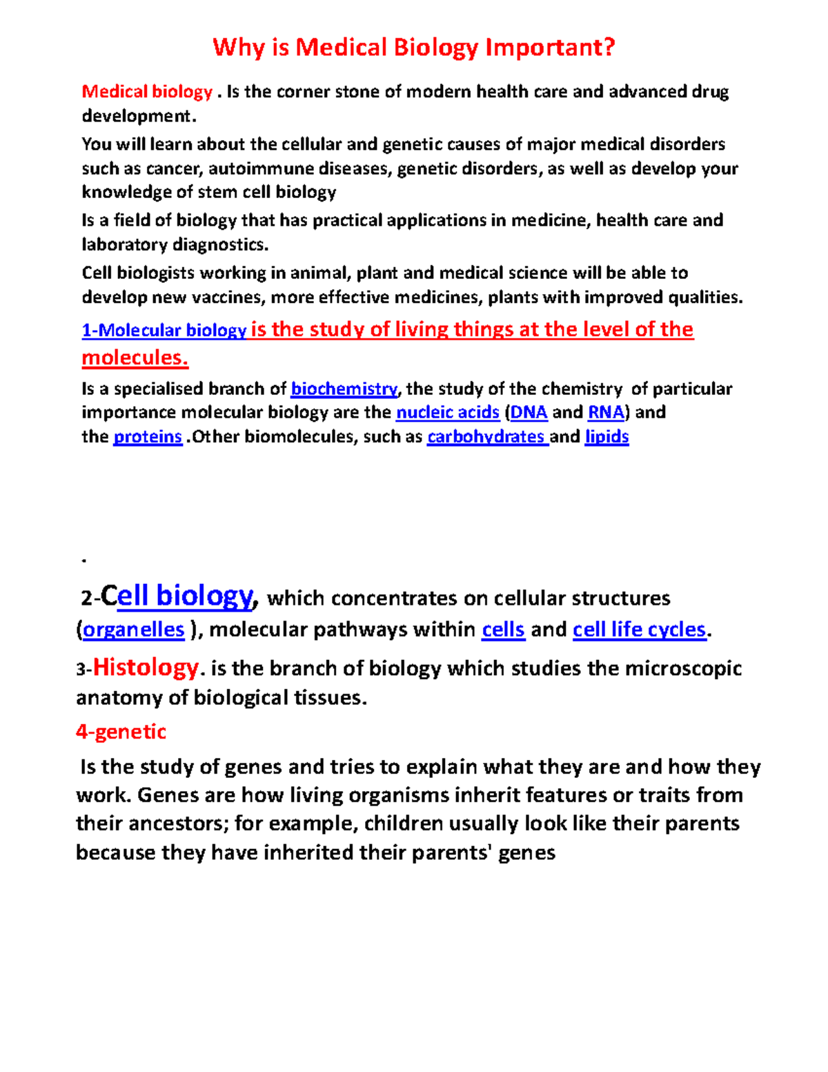 Cell Structure and Function - Why is Medical Biology Important ...