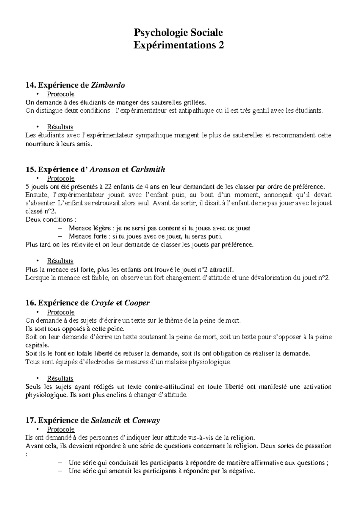 Expérimentations 2 Psychologie Sociale - Warning: TT: undefined function: 22 Psychologie Sociale ...