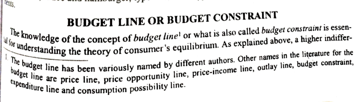 Budget line or budget contraint - lor edge of the concept of budeet ...