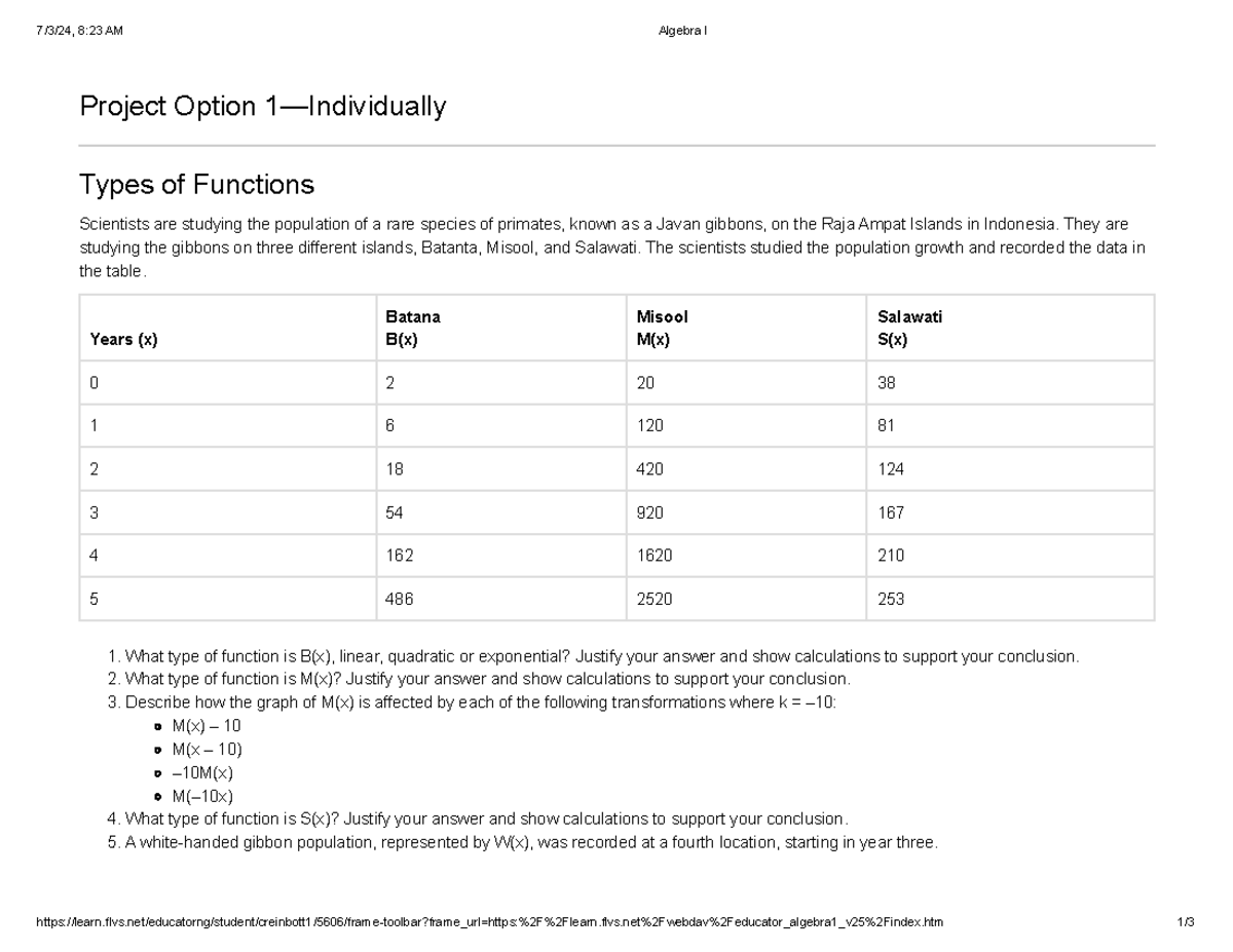 Educator - Educator Ui functions - Project Option 1—Individually Types ...