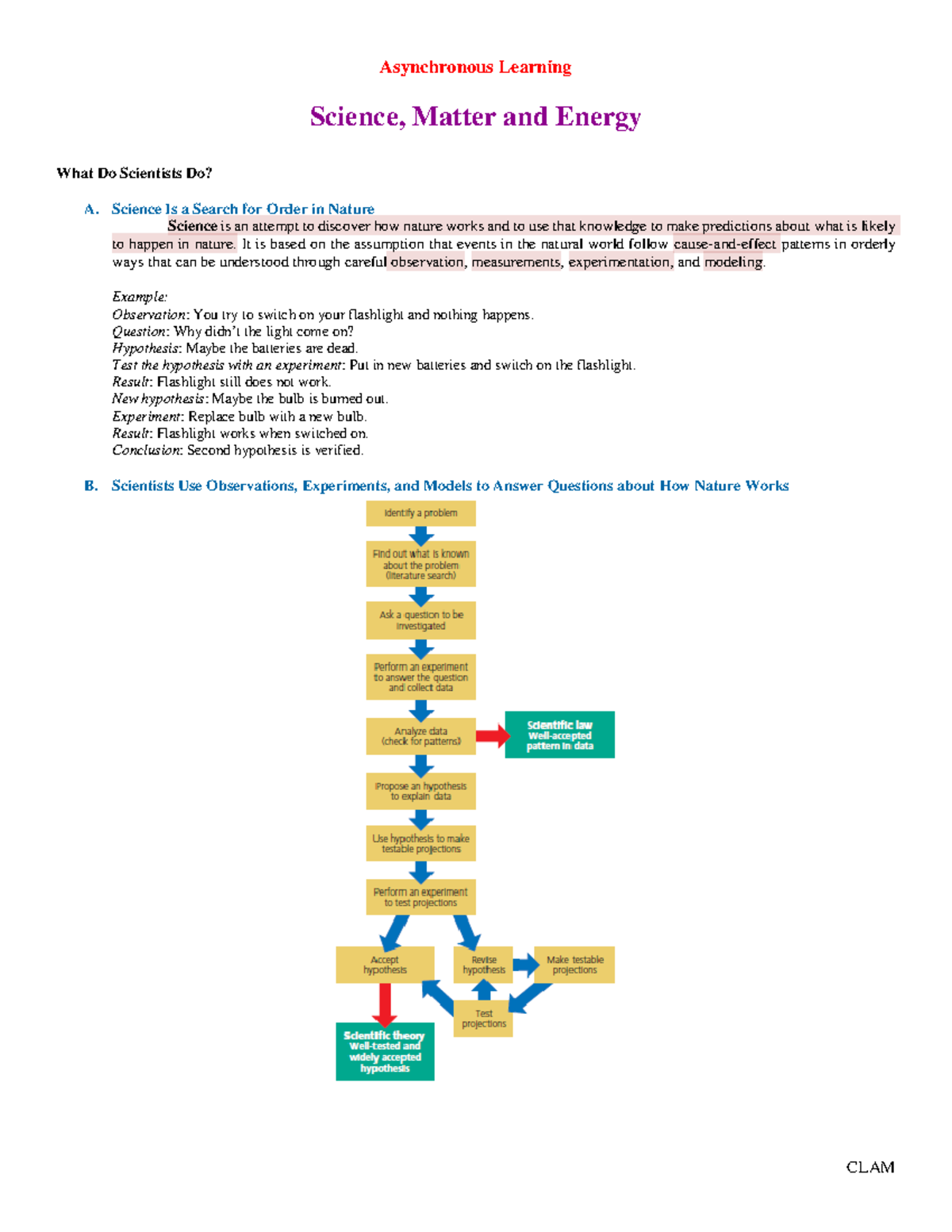 (2) Science, Matter and Energy - Asynchronous Learning Science, Matter ...