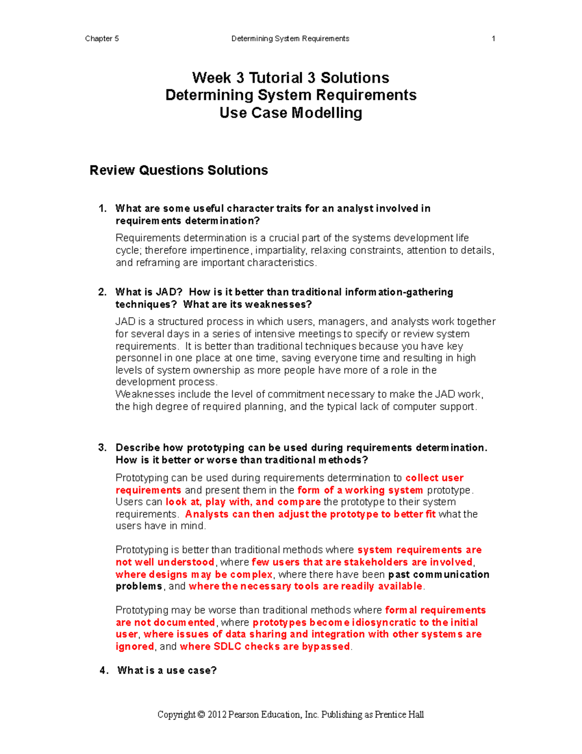 Information Systems Analysis and Design Tutorial work - Week 1-4 - Week ...