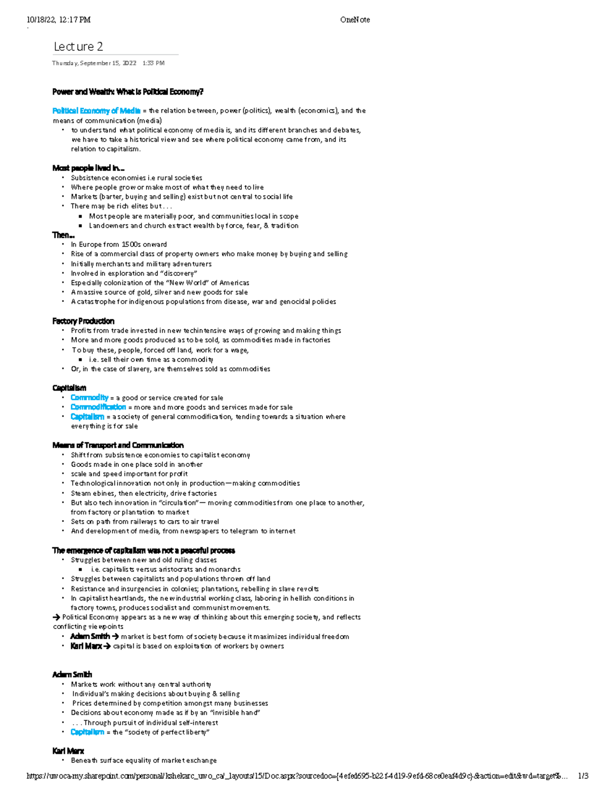 2100 lecture 2 - Mit 2500 - 10/18/22, 12:17 PM OneNote - Studocu