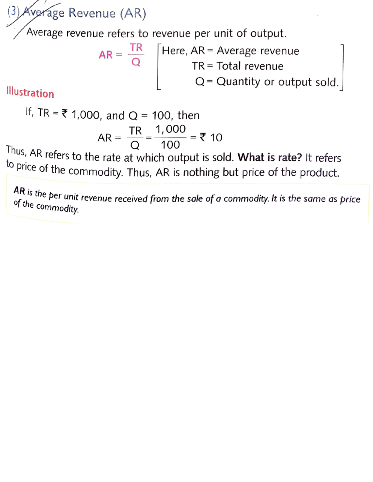 What is average revenue - Bachelor of Commerce - Studocu