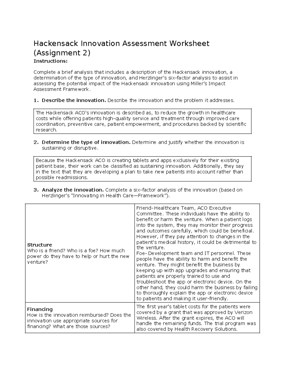D509 hackensack innovation assessment worksheet, - Hackensack ...