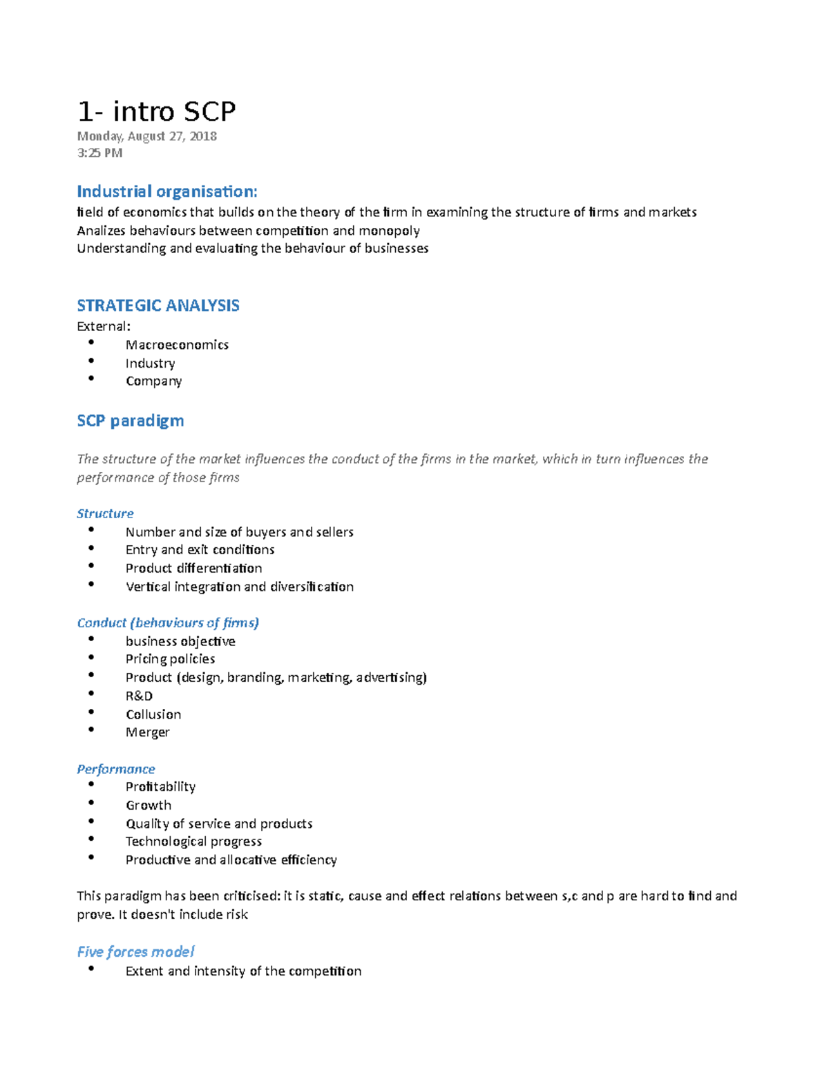 IO - Organisation notes - 1- intro SCP Monday, August 27, 2018 3:25 PM ...