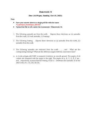 HW1-Soln - CIVENG 2A03 Homework - Homework #1 - Solution Problem 1 ...