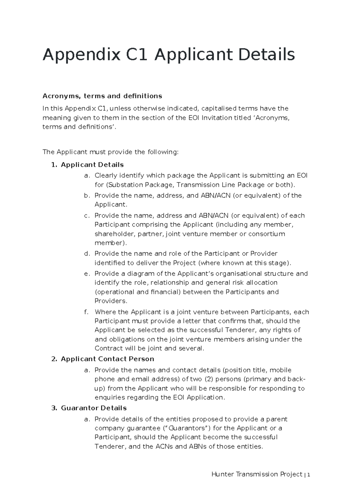 07.03.06 Appendix C1 Applicant Details - Appendix C1 Applicant Details ...
