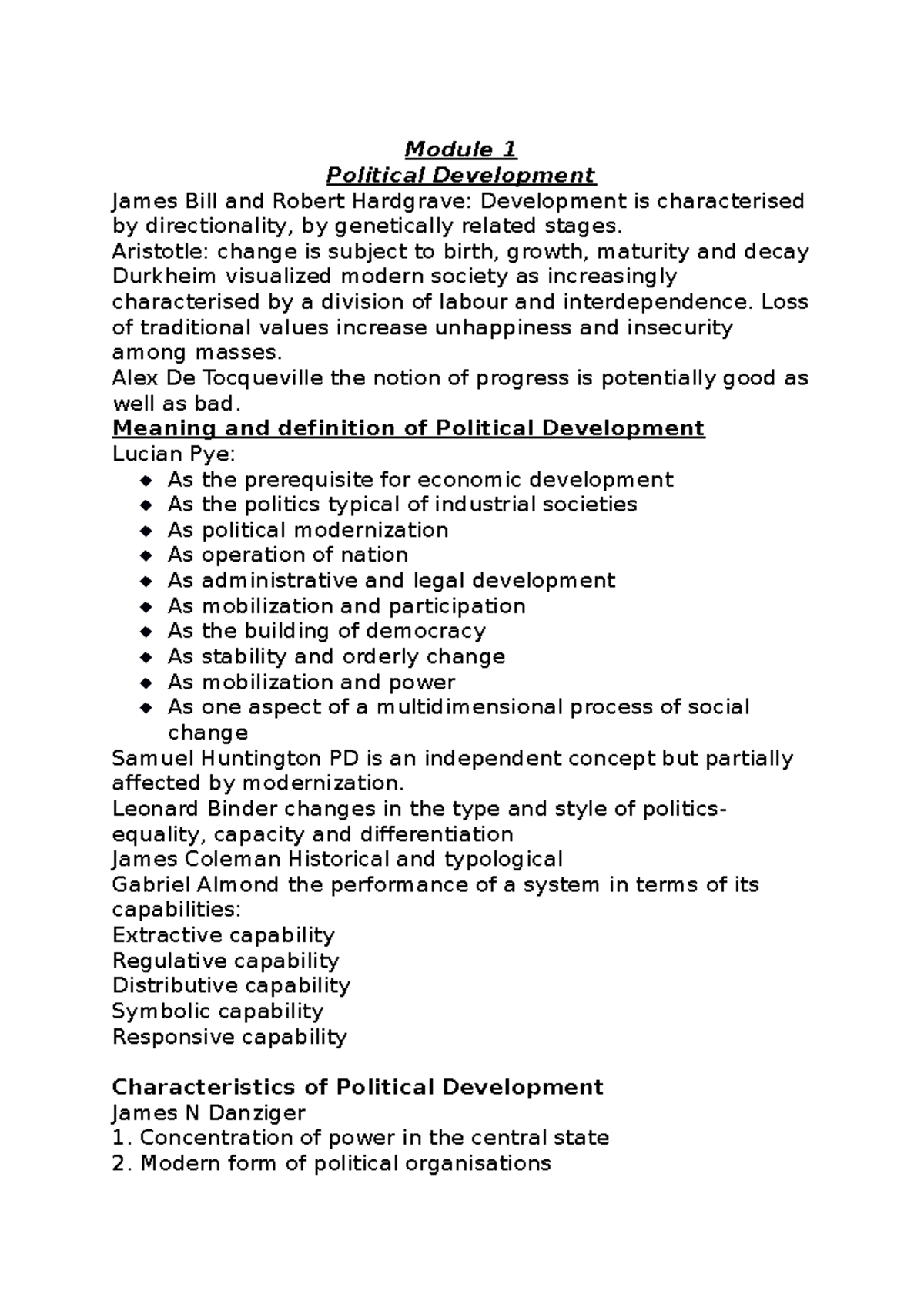 Political Development - Module 1 Political Development James Bill and ...