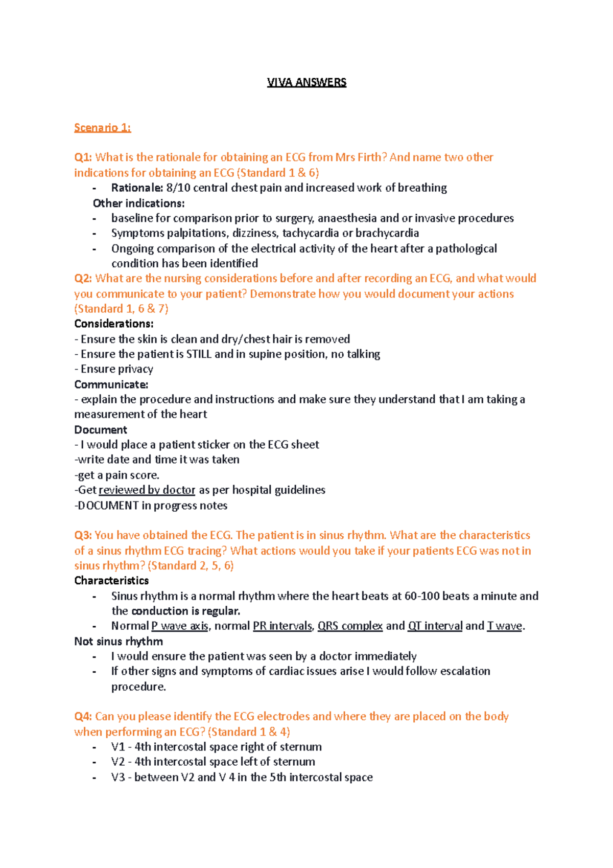 VIVA Answers - VIVA ANSWERS Scenario 1: Q1: What is the rationale for ...