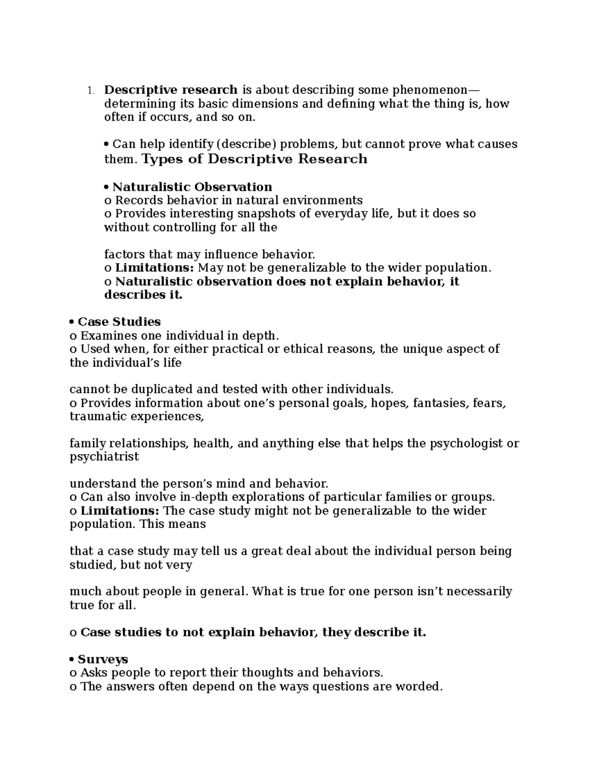 Descriptive research is about describing some phenomenon - Descriptive ...