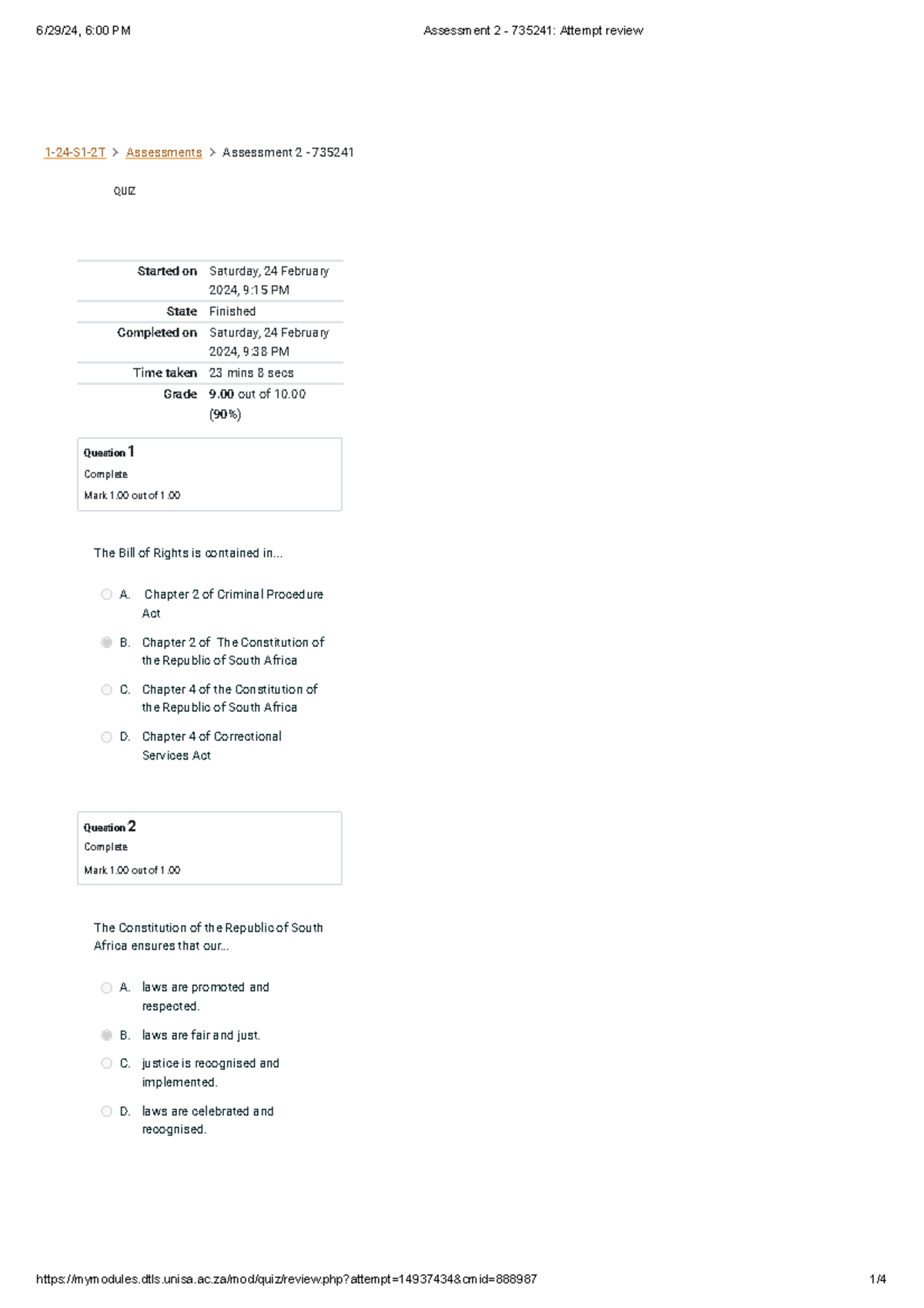 SJD 1501 Assessment 2 Attempt 1 - 1-24-S1-2T Assessments Assessment 2 ...