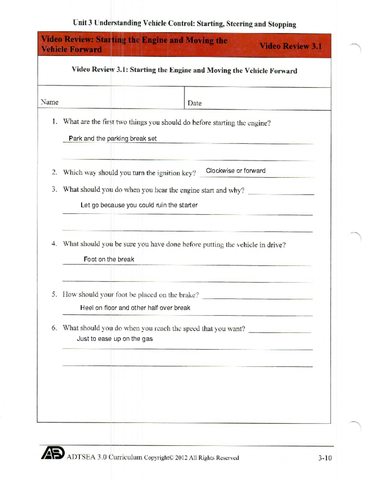 Steering Worksheets (1) ew - Studocu