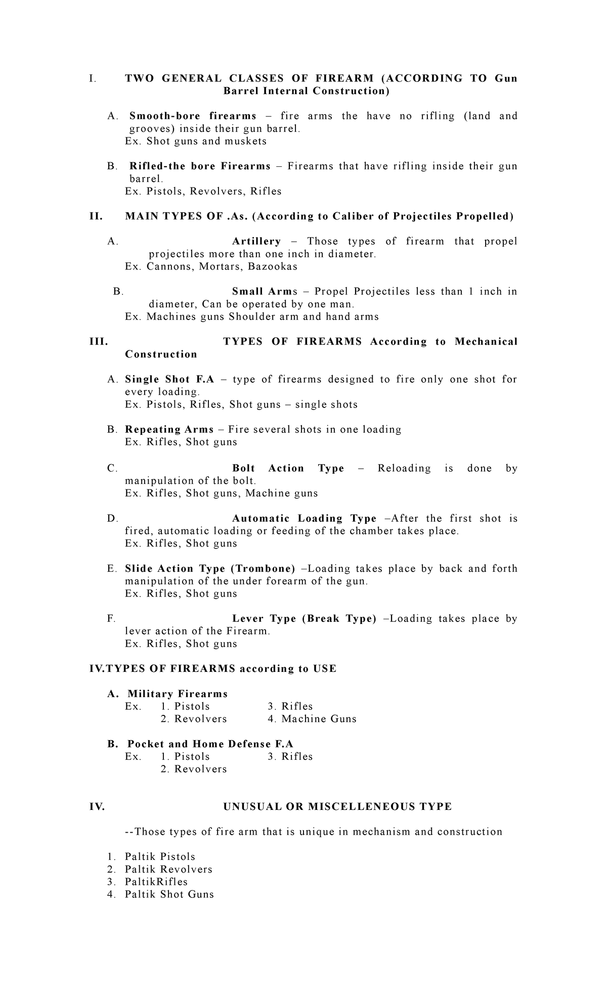 Forensic- Ballistic-4 - I. TWO GENERAL CLASSES OF FIREARM (ACCORDING TO ...