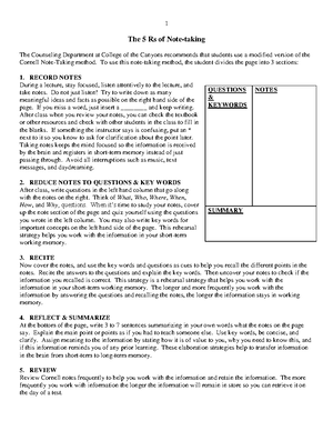Note Taking Techniques - Note Taking Techniques Many times note taking ...