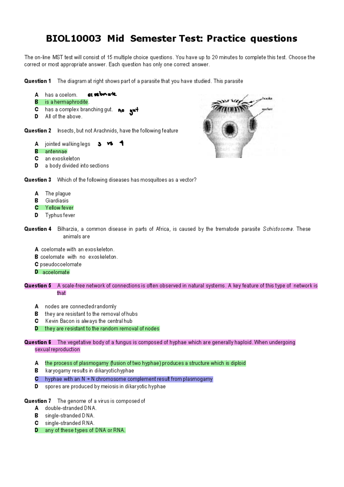 MST practice Q - Mid Semester Test: Practice questions The MST test ...