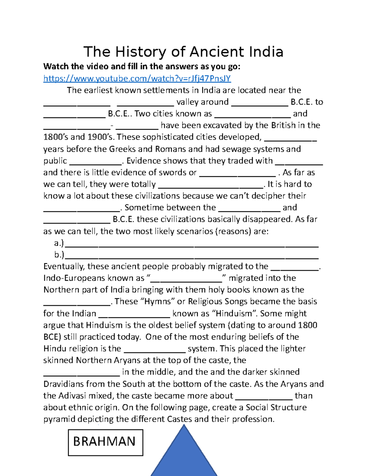 The History of Ancient India and China video questions - The History of ...