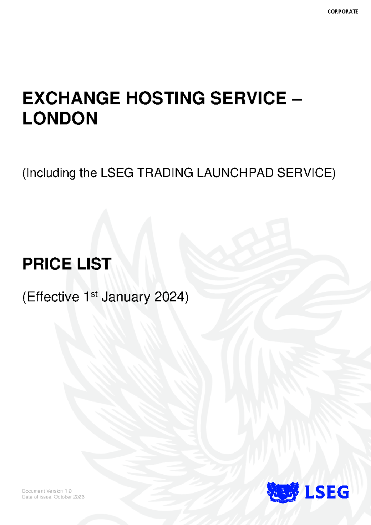 LSE hosting-service-price-list-jan-2024 1 - Document Version 1. Date of ...