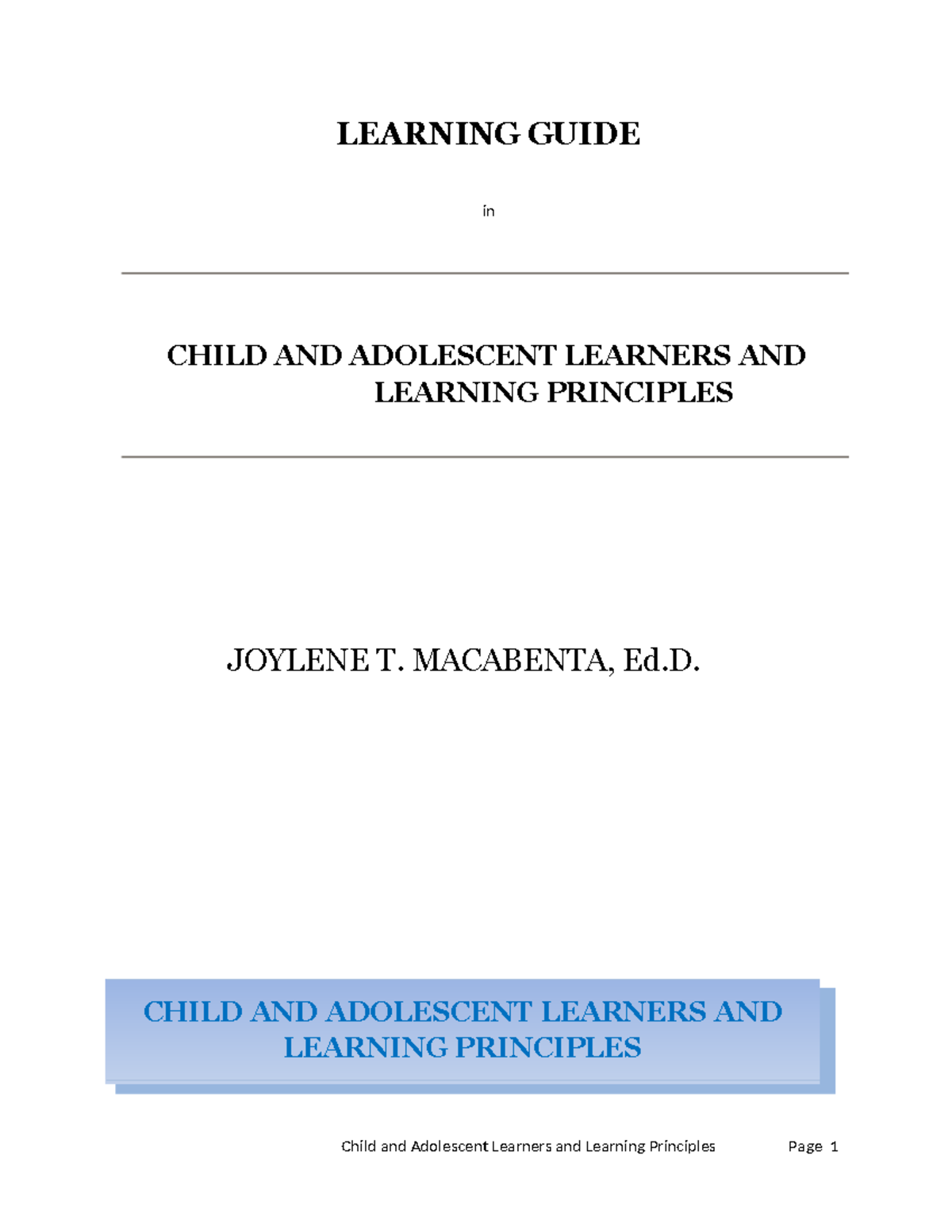 Learning-Guide-in-Child-and-Adolescent-Learners-and-Learning-Principles ...
