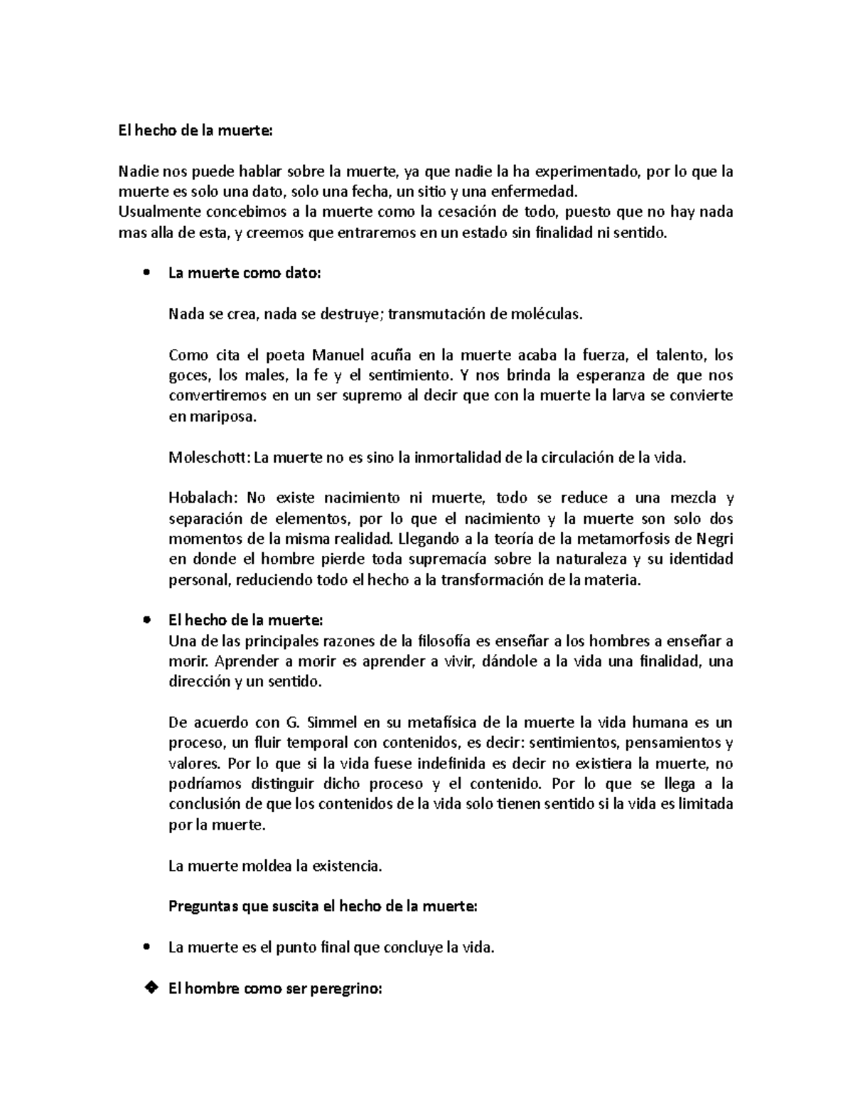 El hecho de la muerte resumen - El hecho de la muerte: Nadie nos puede ...