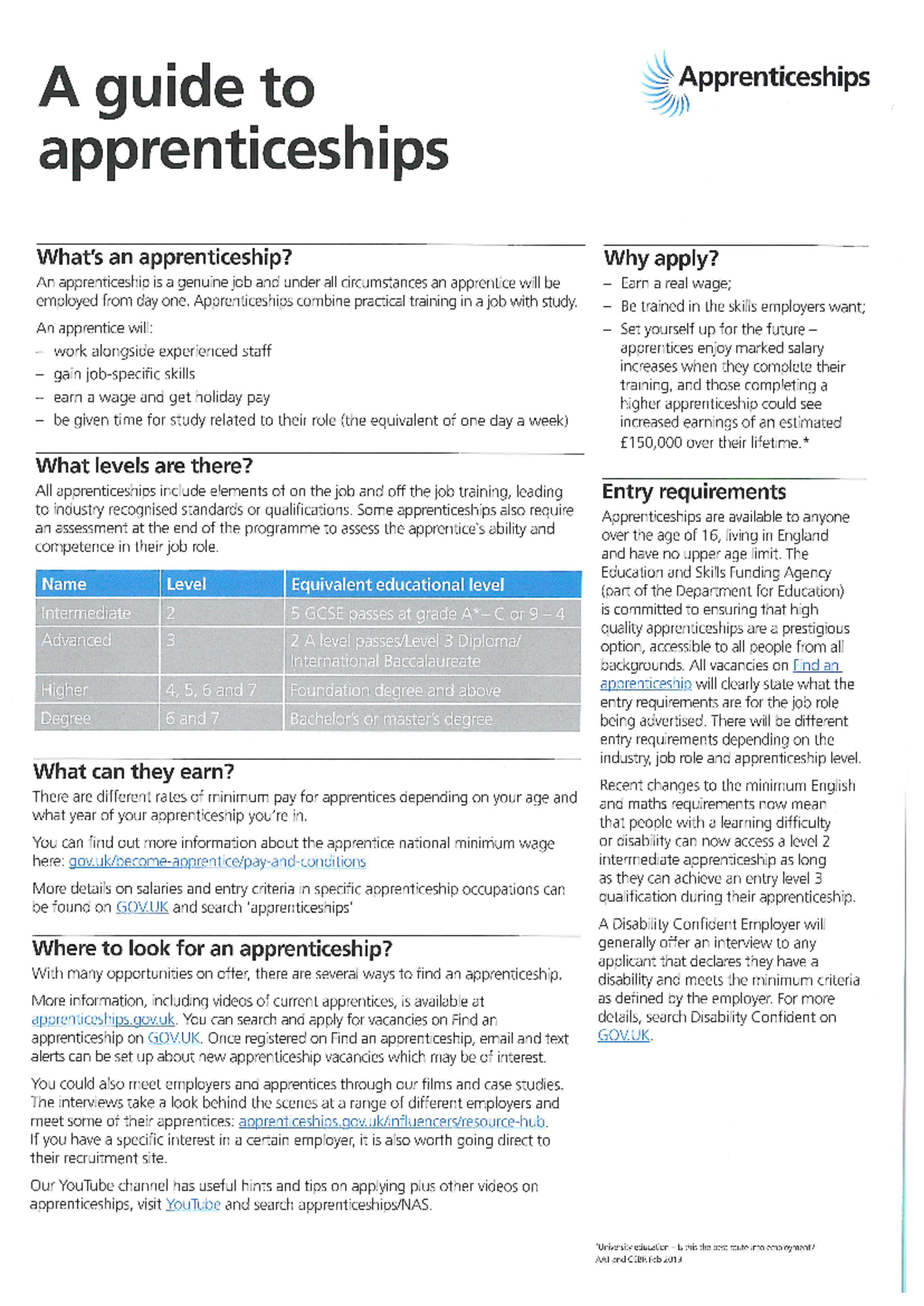 A guide to apprenticeships 1 - Geografia - Studocu