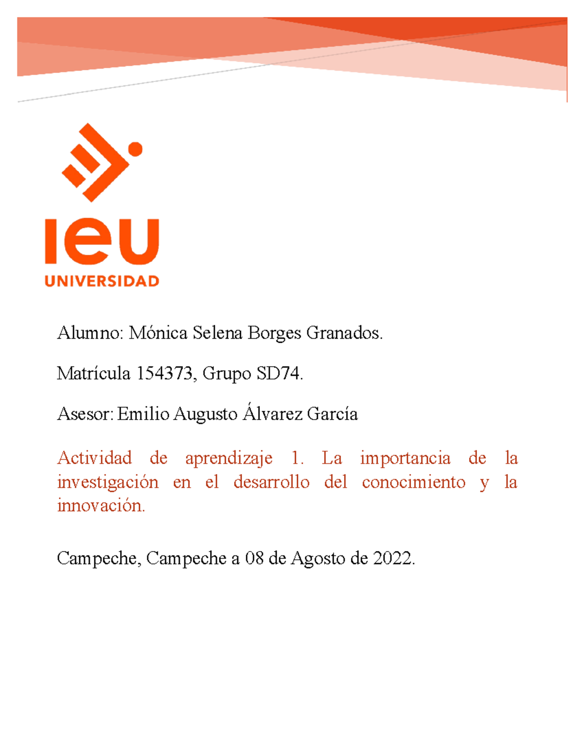 Borges-Monica-Act1 - actividad de aprendizaje - Alumno: Mónica Selena ...