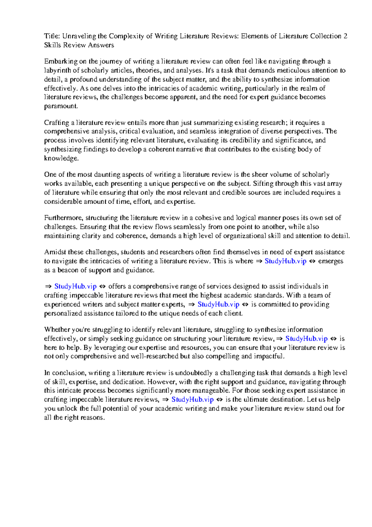 Elements Of Literature Collection 2 Skills Review Answers - Title ...