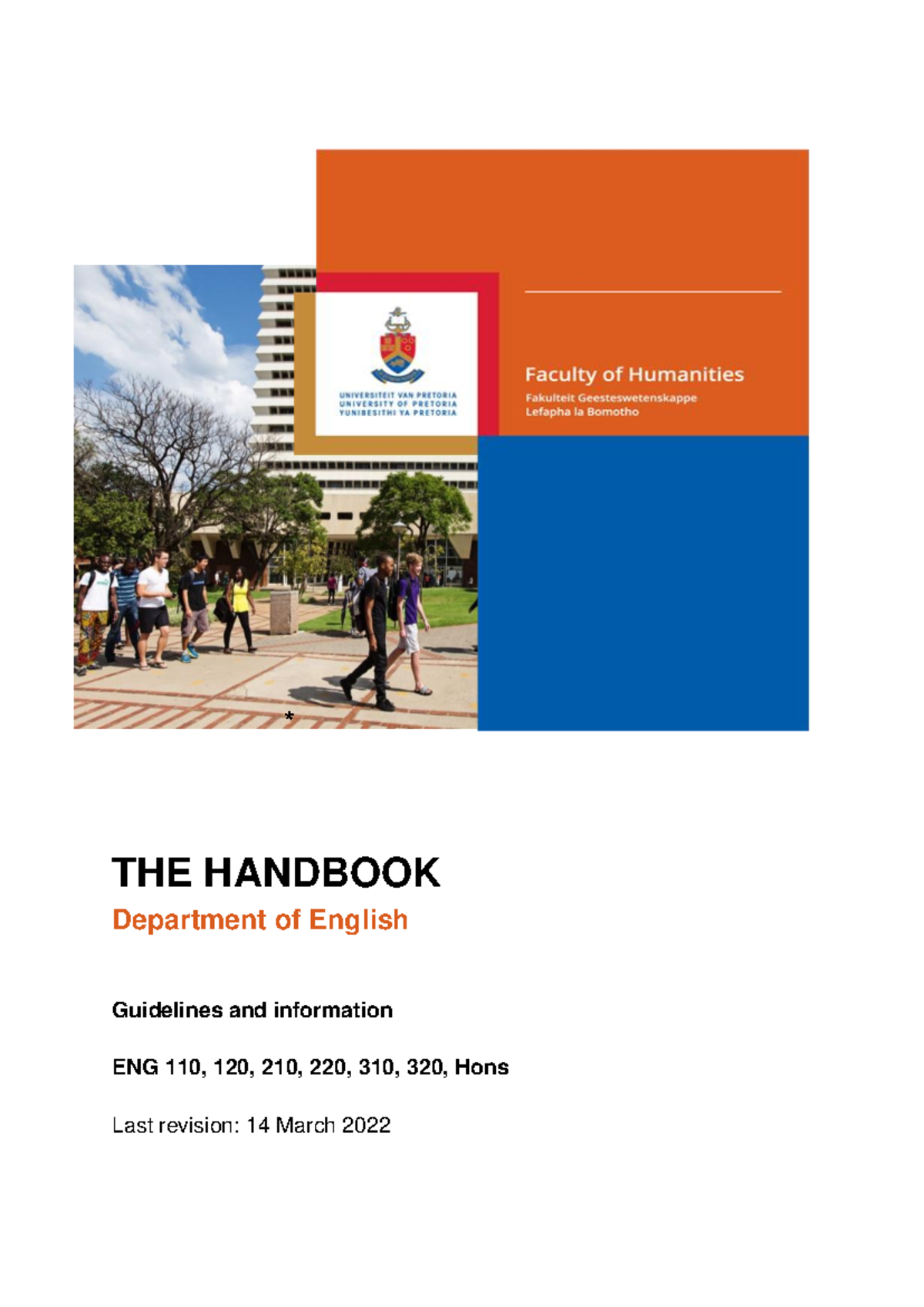 The Handbook (13 March 2022) - THE HANDBOOK Department of English ...