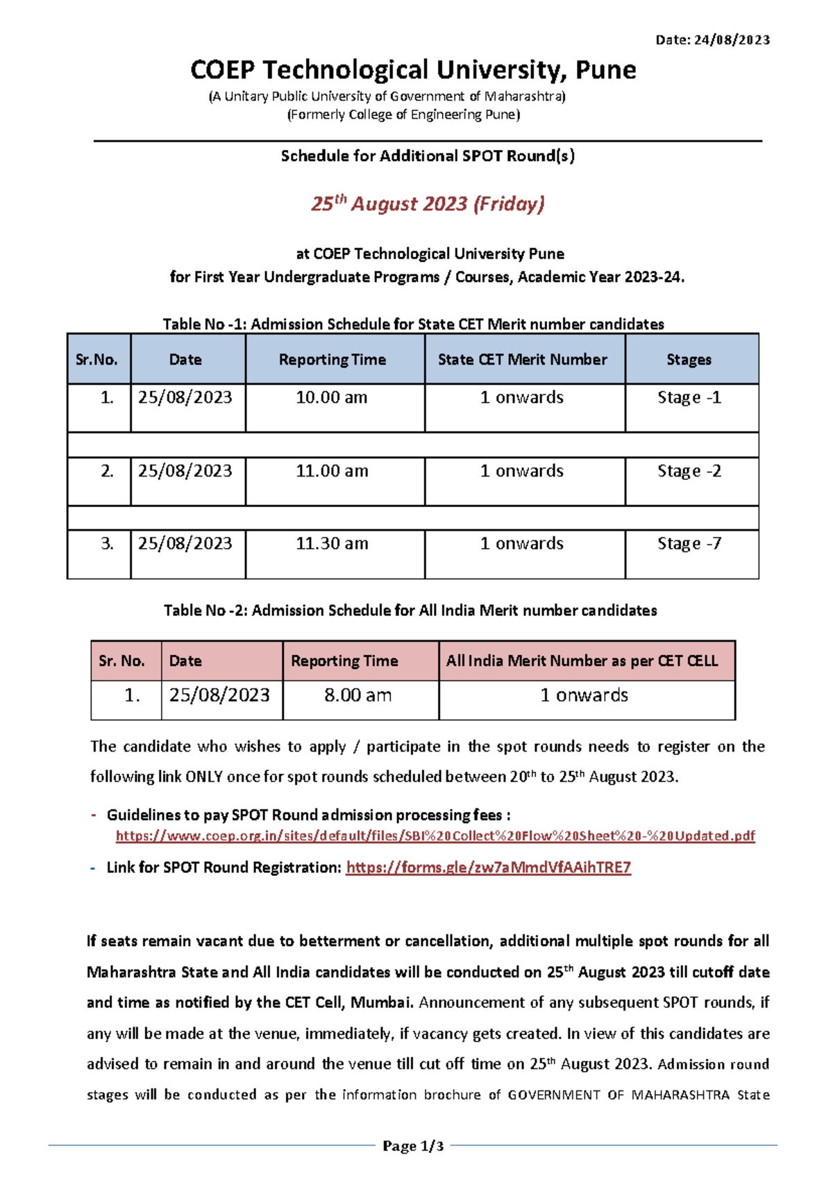COEP Tech Spot-round-activity-25 Aug 2023 - Page 1 / Date: 24 / 08 /20 ...