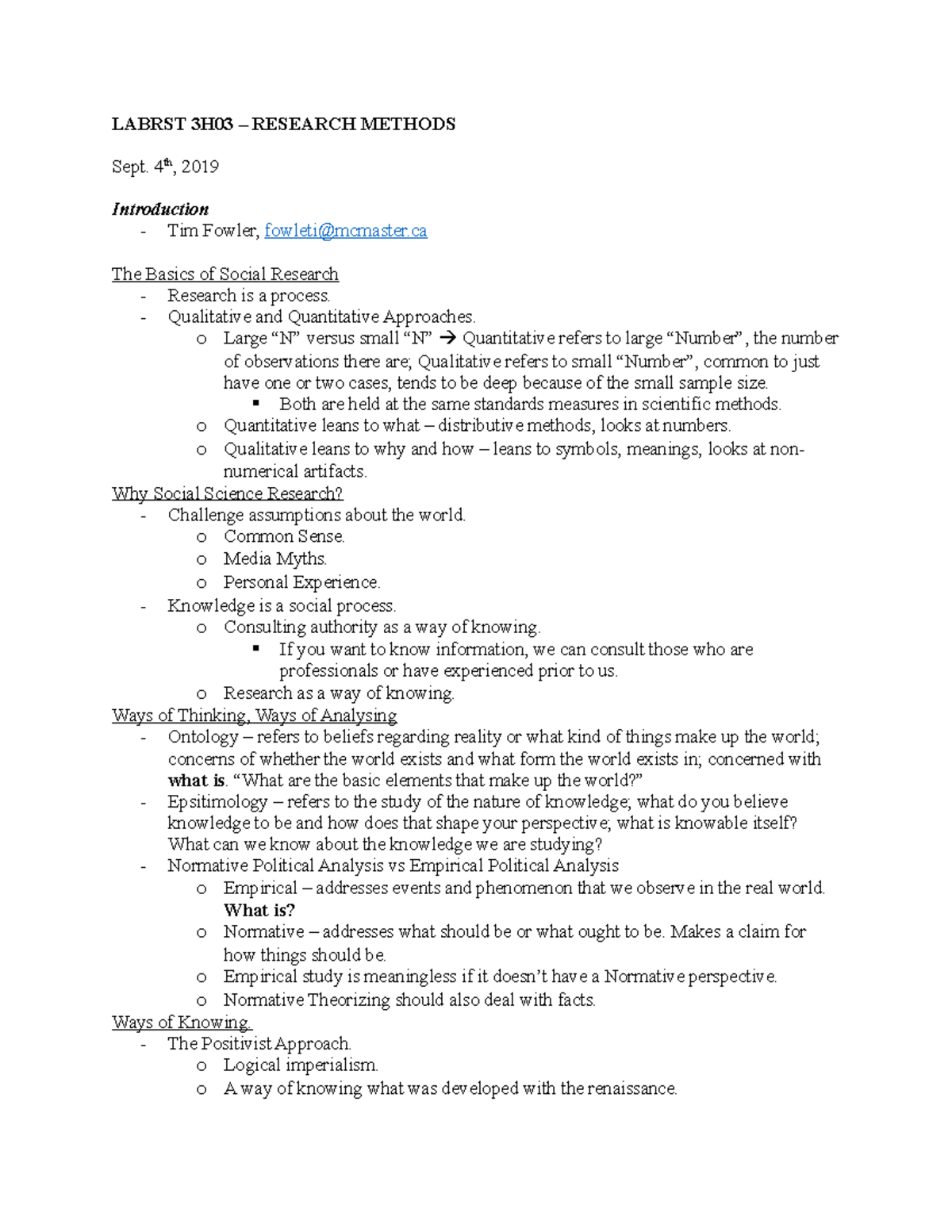 Labrst 3H03 - Research Methods - LABRST 3H03 – RESEARCH METHODS Sept ...