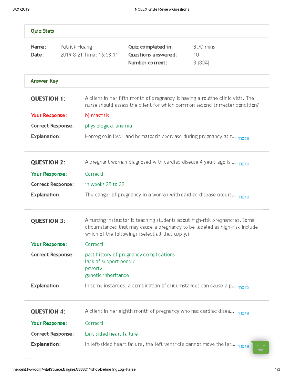 Chapter 20 Nclex-Style Review Questions - 8/21/2019 NCLEX-Style Review ...