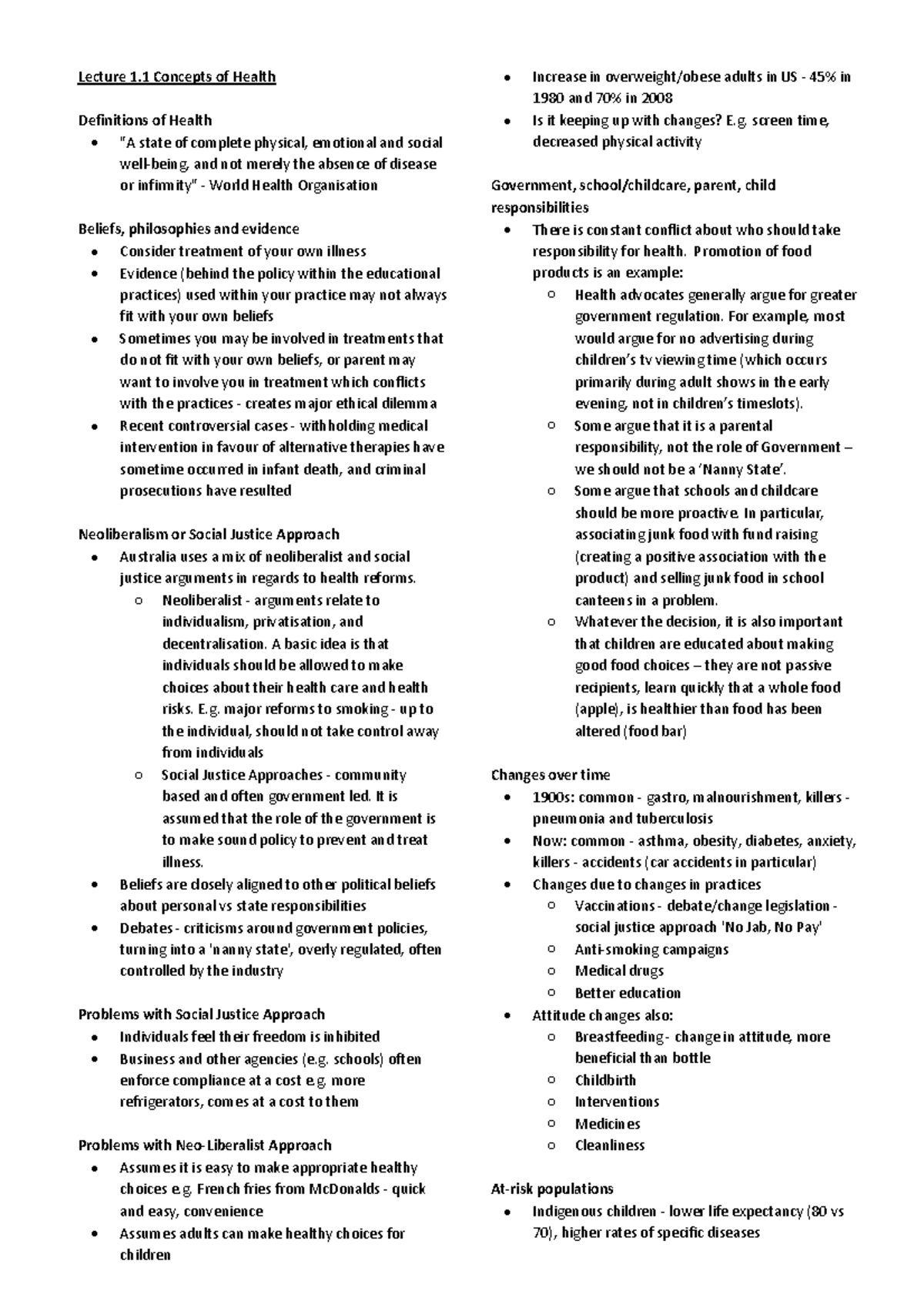 Hd-notes-for-exam-lecturetextbook-summaries - Lecture 1 Concepts of ...