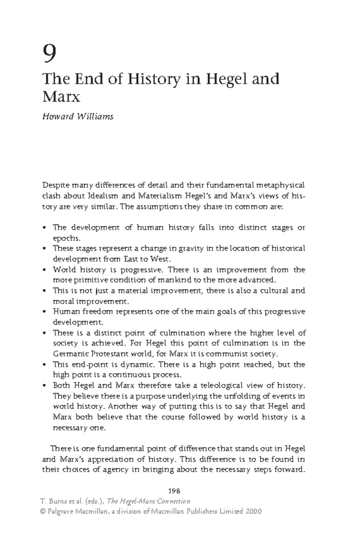 The End of History in Hegel and Marx - 198 9 The End of History in ...