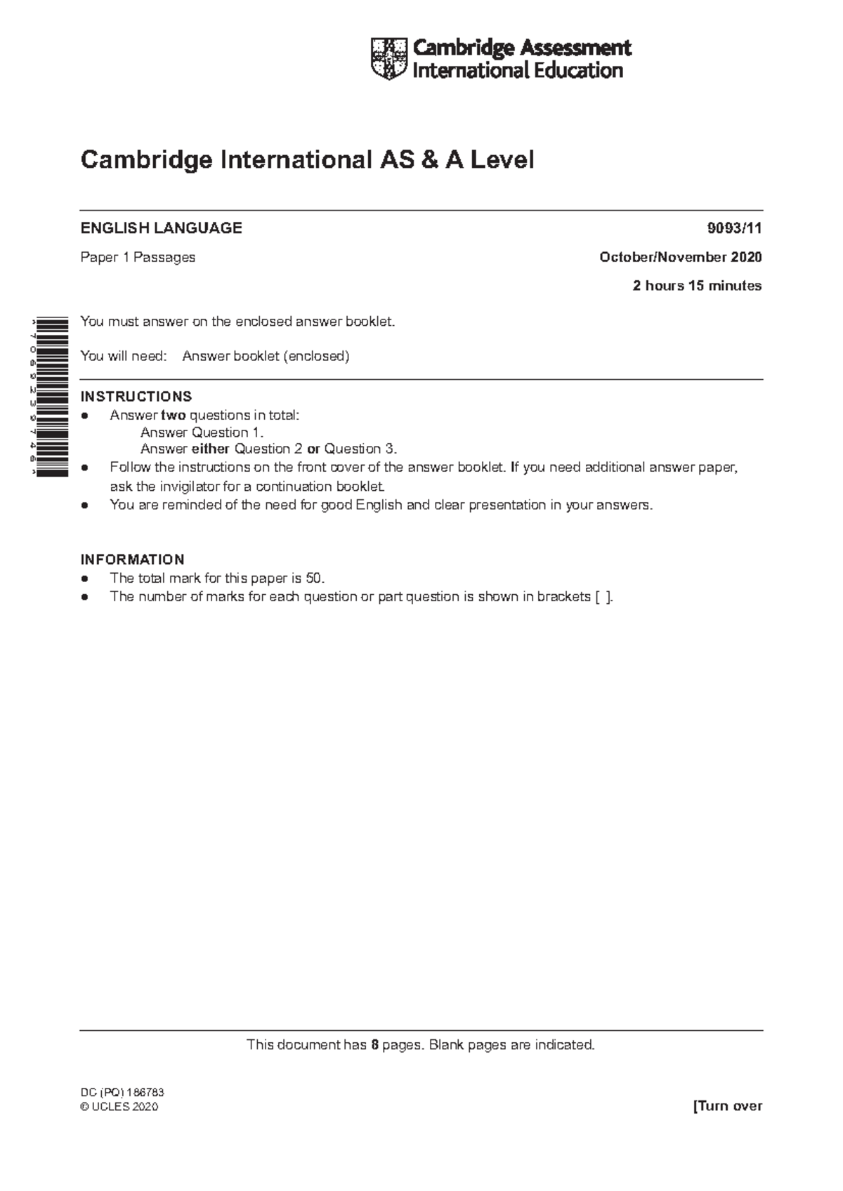 Insert for paper 1 - Cambridge International AS & A Level 7 0 6 9 2 3 9 ...