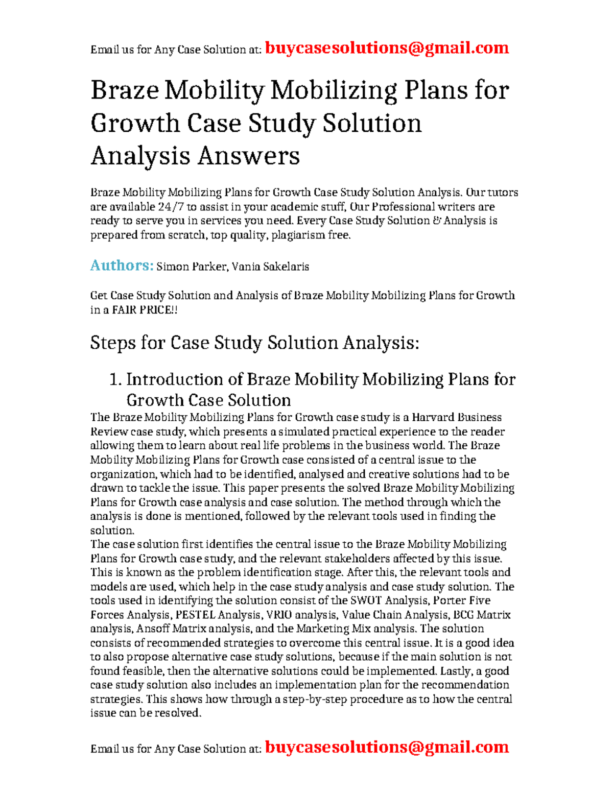 Case Solution Braze Mobility Mobilizing Plans for Growth - Braze Mobility Mobilizing Plans for ...