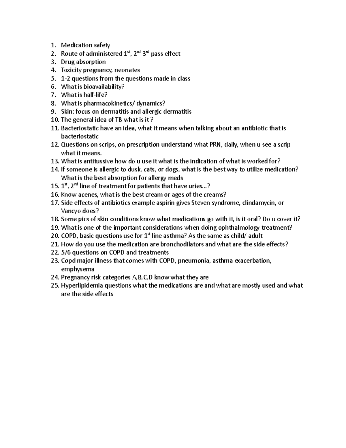 Pharmacology blueprint - Medication safety Route of administered 1st ...