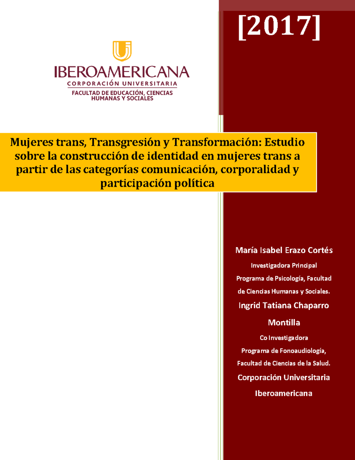 Mujeres trans, transgresión y transformación estudio sobre la ...