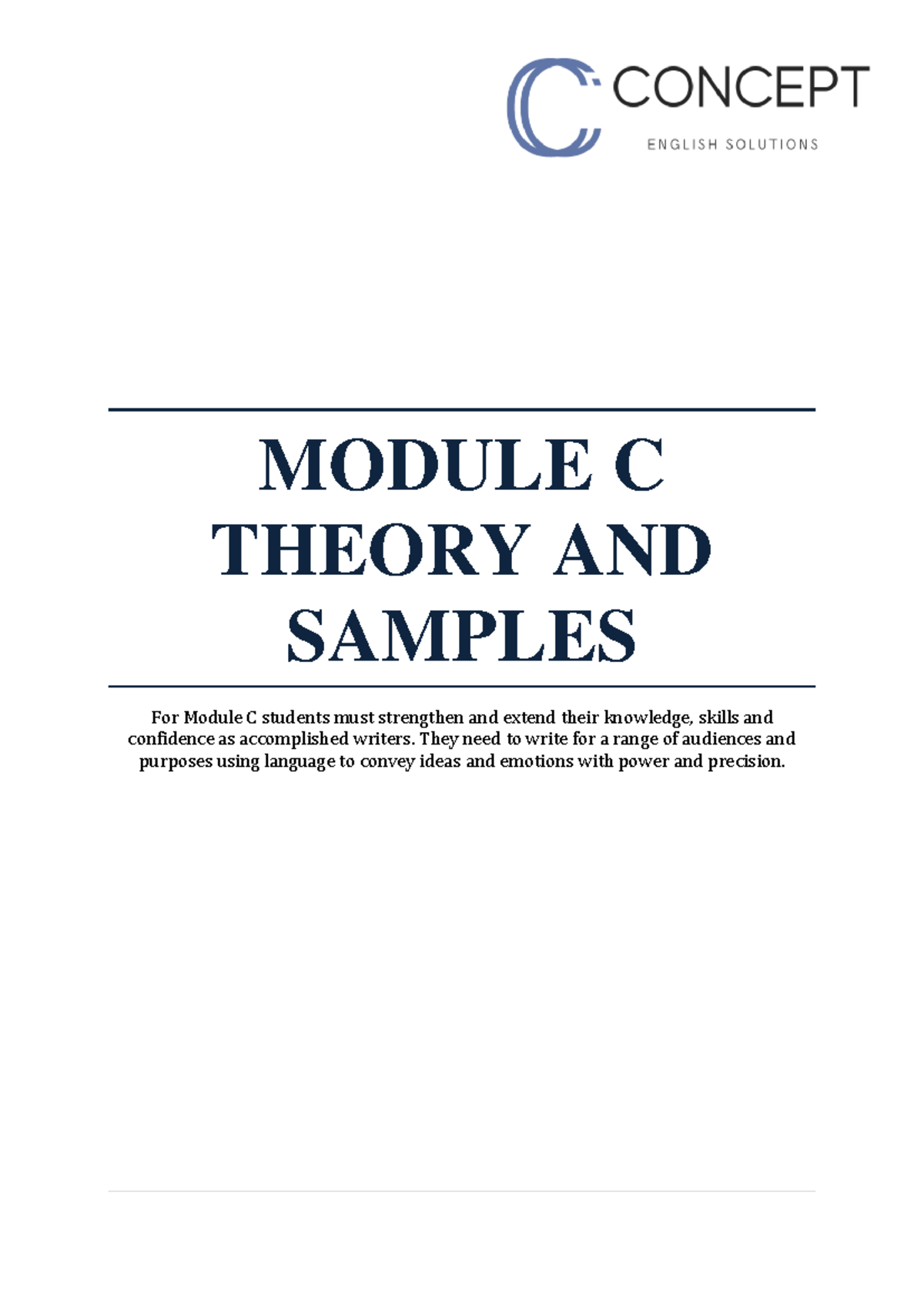Module C Collated Booklet - MODULE C THEORY AND SAMPLES For Module C ...