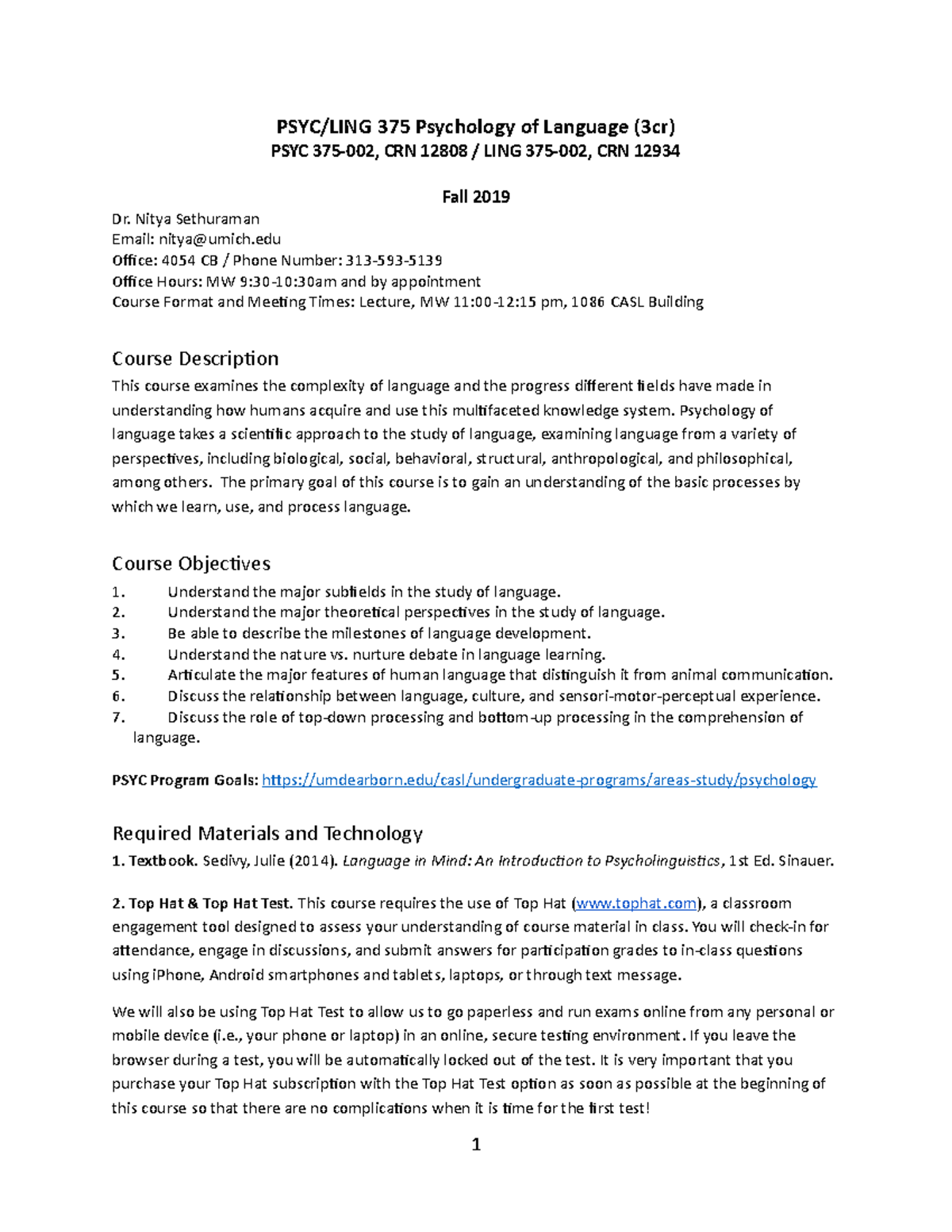 PSYC-LING 375-002 Sethuraman F19 - PSYC/LING 375 Psychology of Language ...