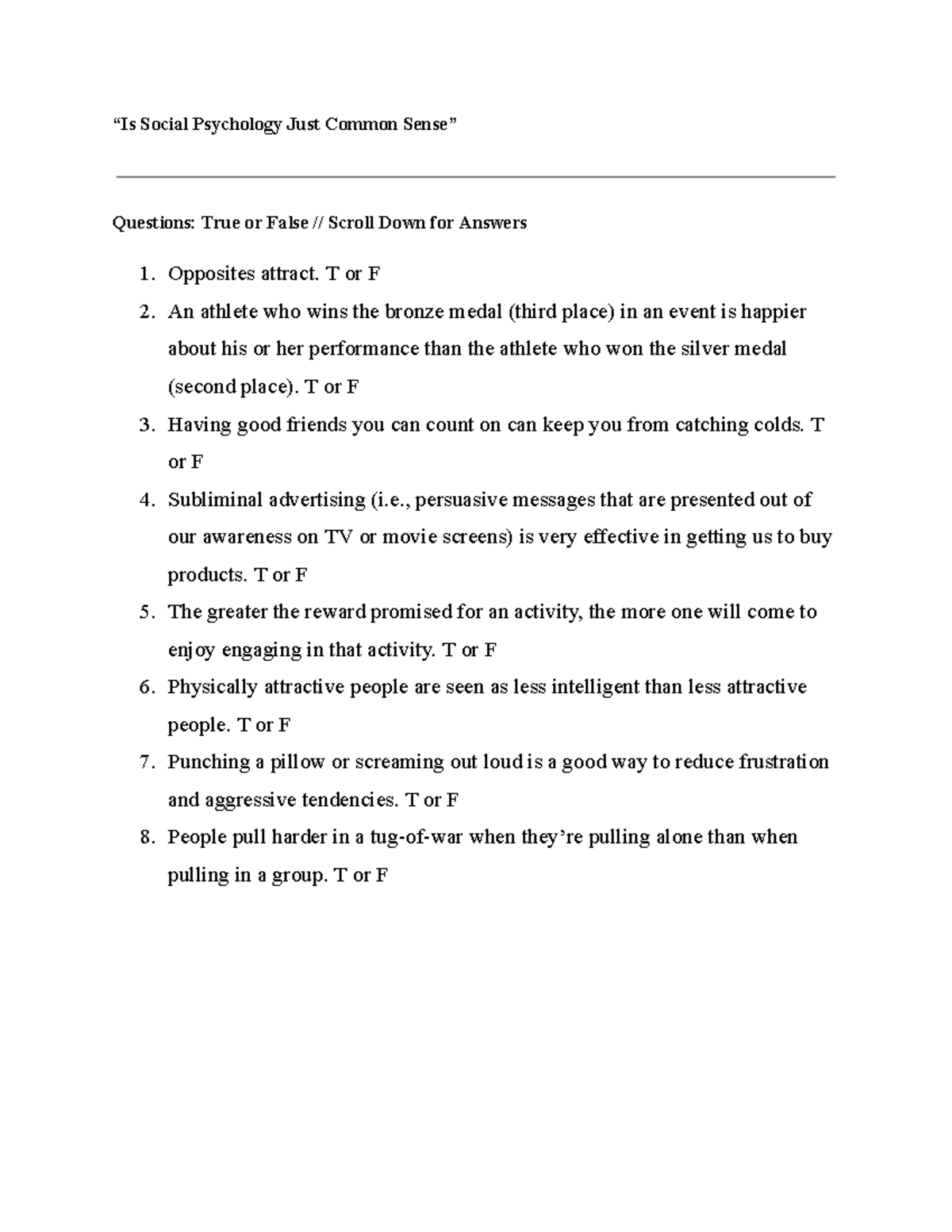 Principles of Social Psychology Chapter 1.4 - “Is Social Psychology ...