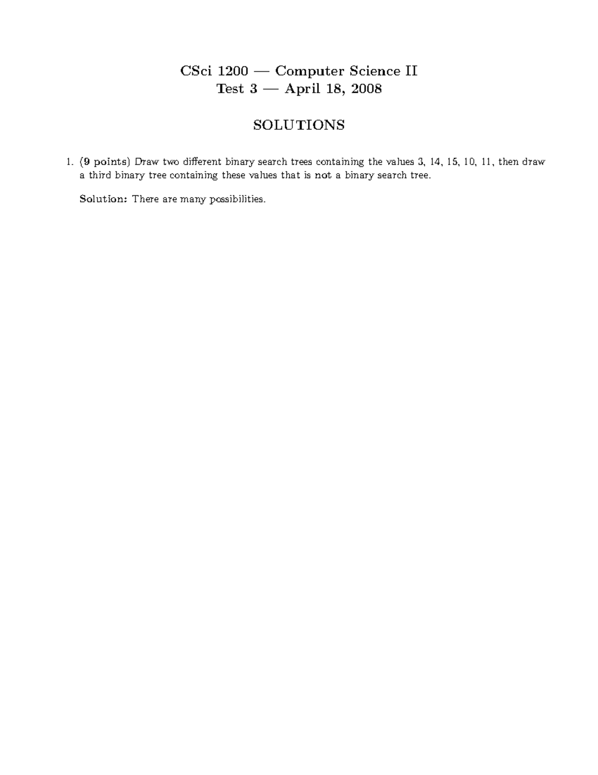 Test3 sol - back test for studying - CSci 1200 — Computer Science II ...