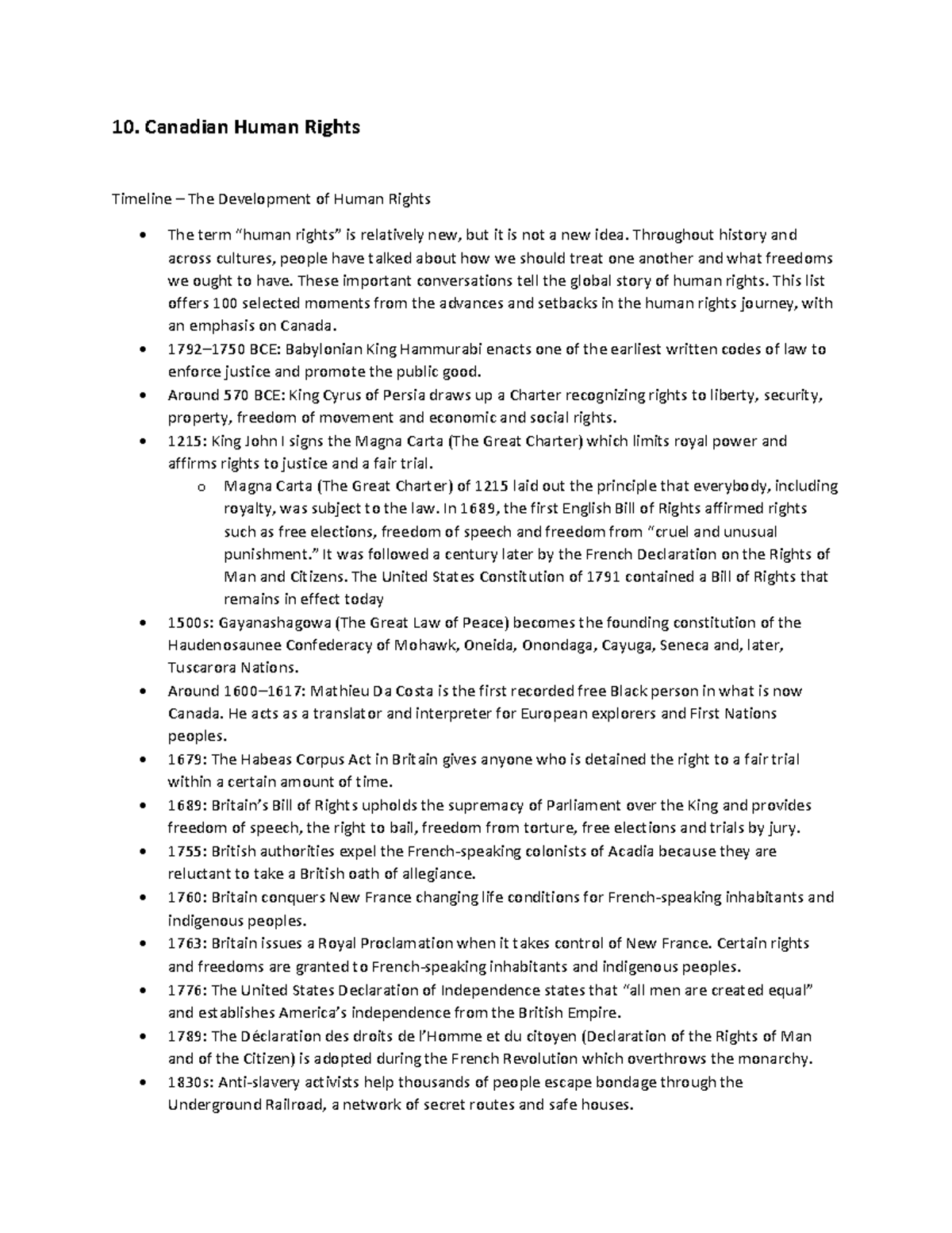 10. Canadian Human Rights - 10. Canadian Human Rights Timeline – The ...