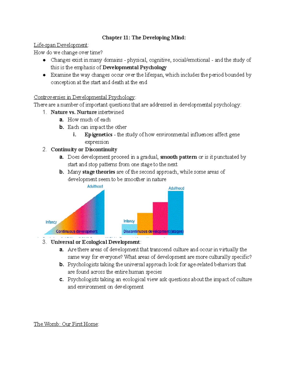 Chapter 11 The Developing Mind - Chapter 11: The Developing Mind: Life ...