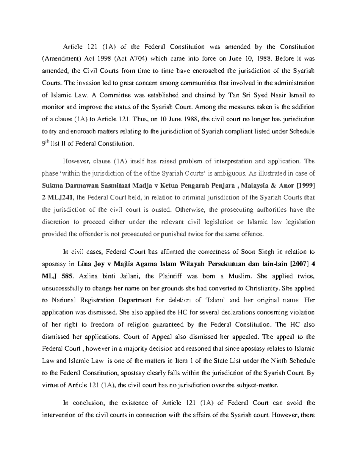 MLS Soalan turorial 2-converted - Article 121 (1A) of the Federal ...