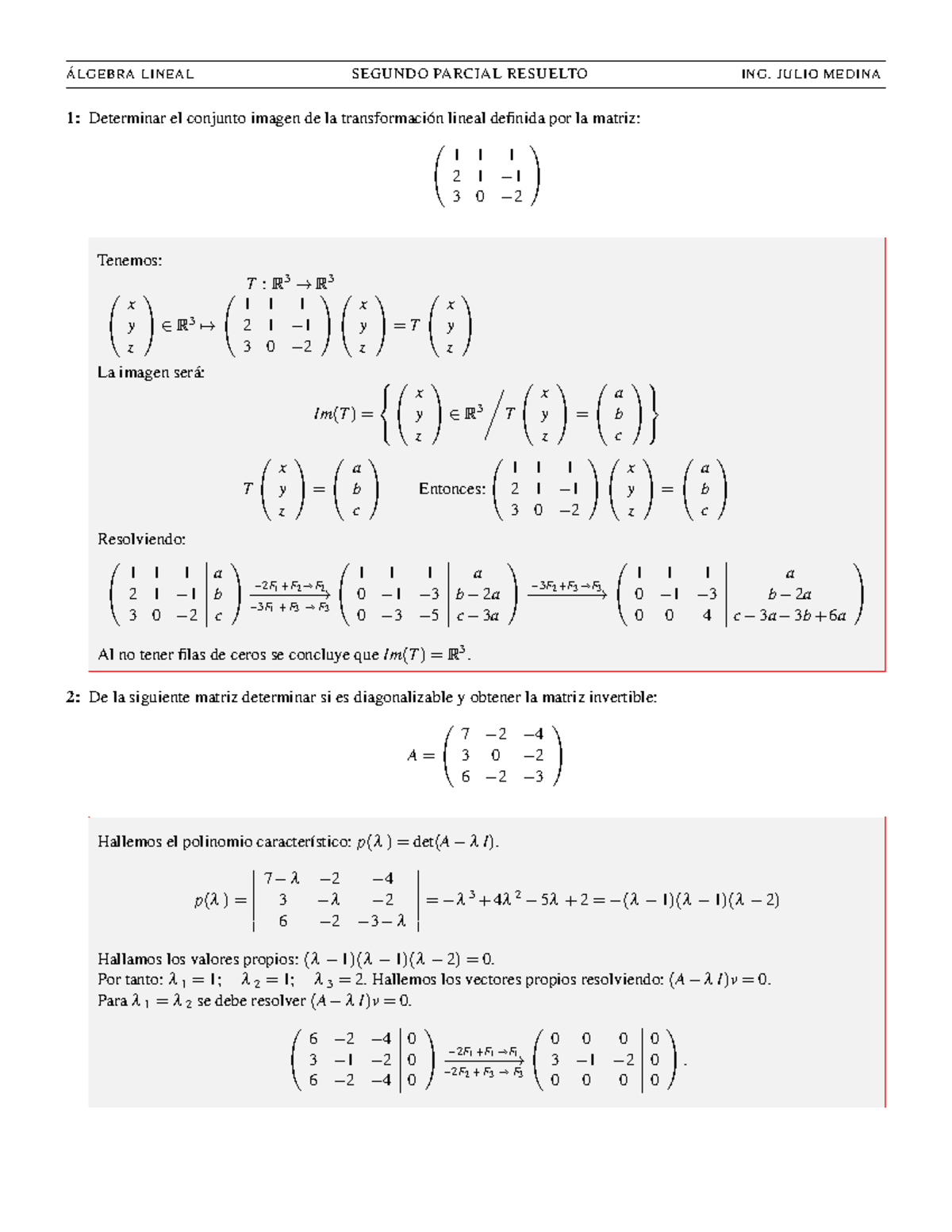 Álgebra II Segundo Parcial Resuelto - Algebra II - UMSS - Studocu