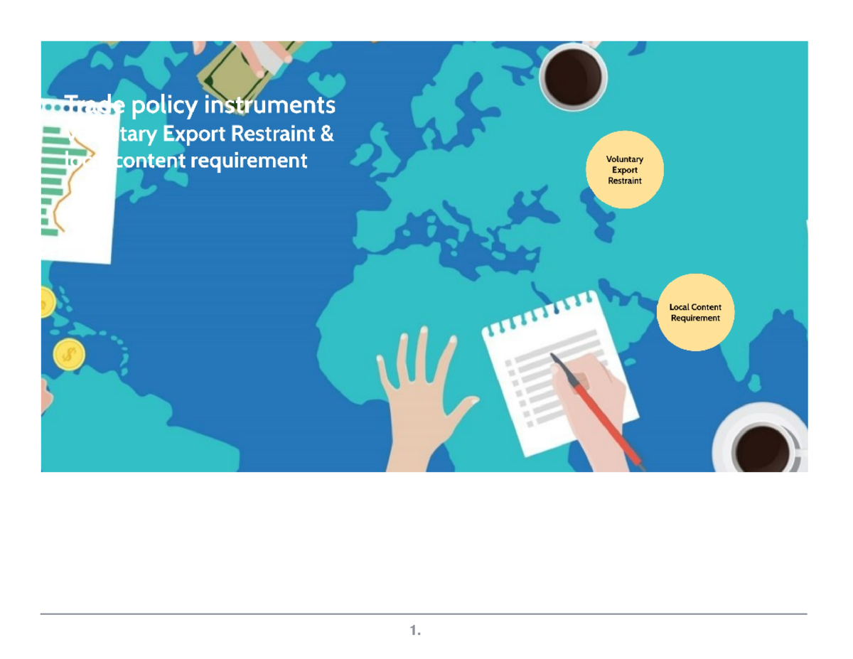 Part 5 Voluntary Export Restraint - International Economics I - Studocu
